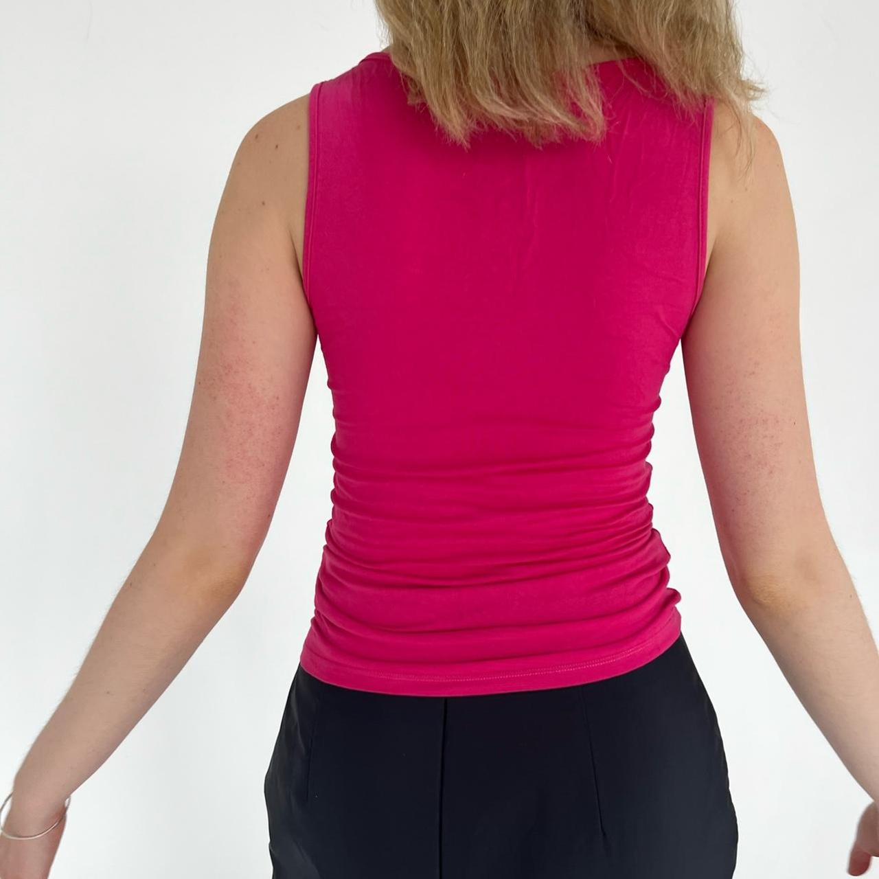 Loveeeeliest hot pink V neck long vest!! SO... - Depop