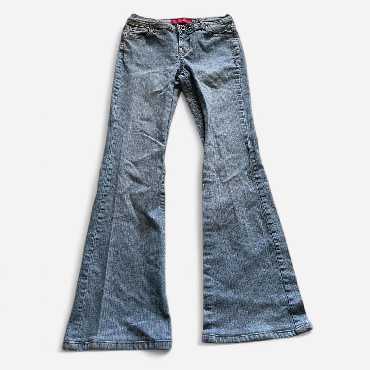 2000s light wash low rise flare jeans brand :... | Depop