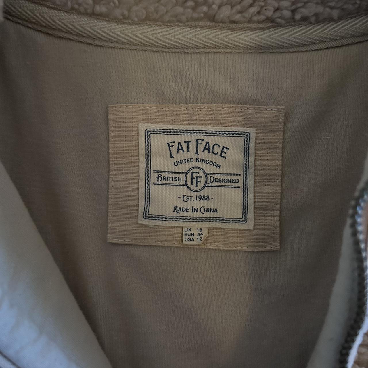 FatFace cream and tan half-zip fleece. Size... - Depop