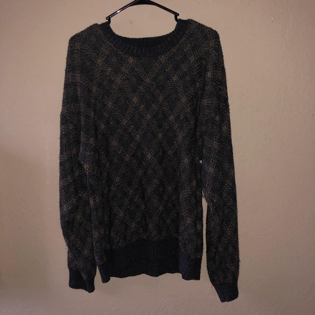 diamond plaid grandpa sweater. couple snags on back... - Depop