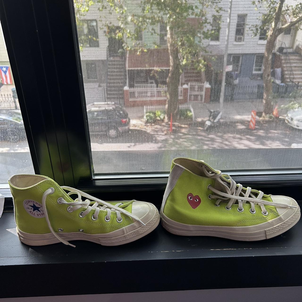 CDG Converse Neon 💋 great condition, women’s 8 fits... - Depop