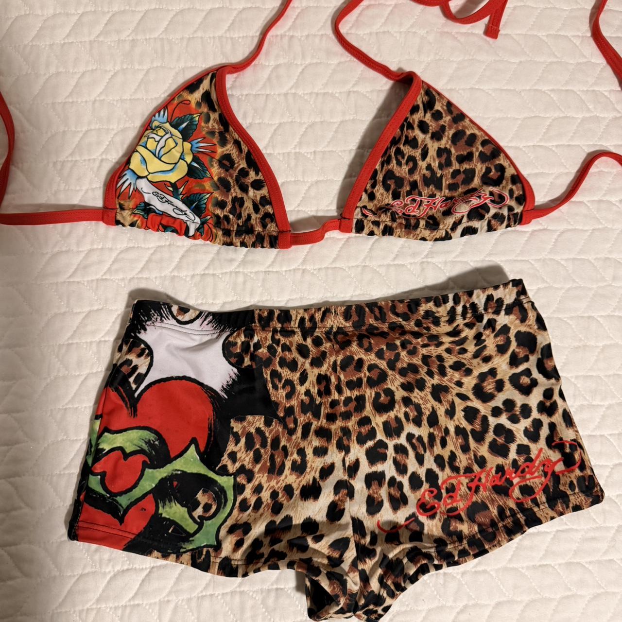Ed Hardy cheetah print bikini set Have only worn... | Depop