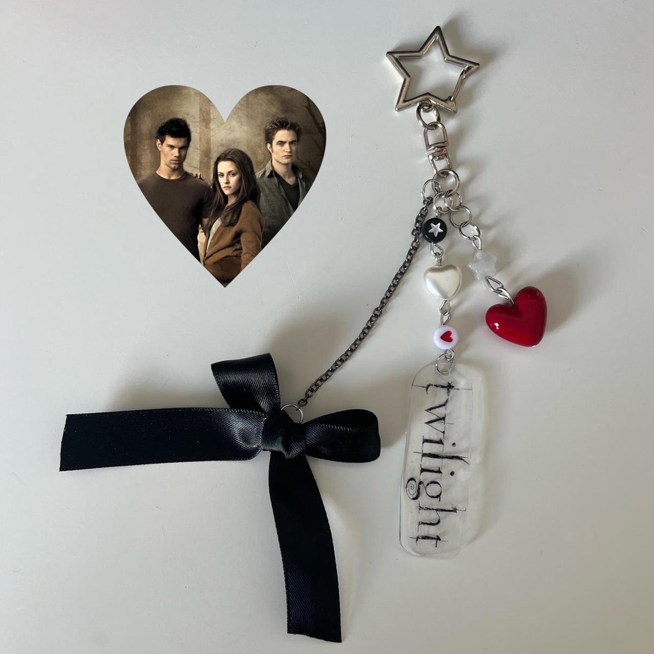 twilight keychain 🦷🎱♥️ handmade ribbon charm,... - Depop