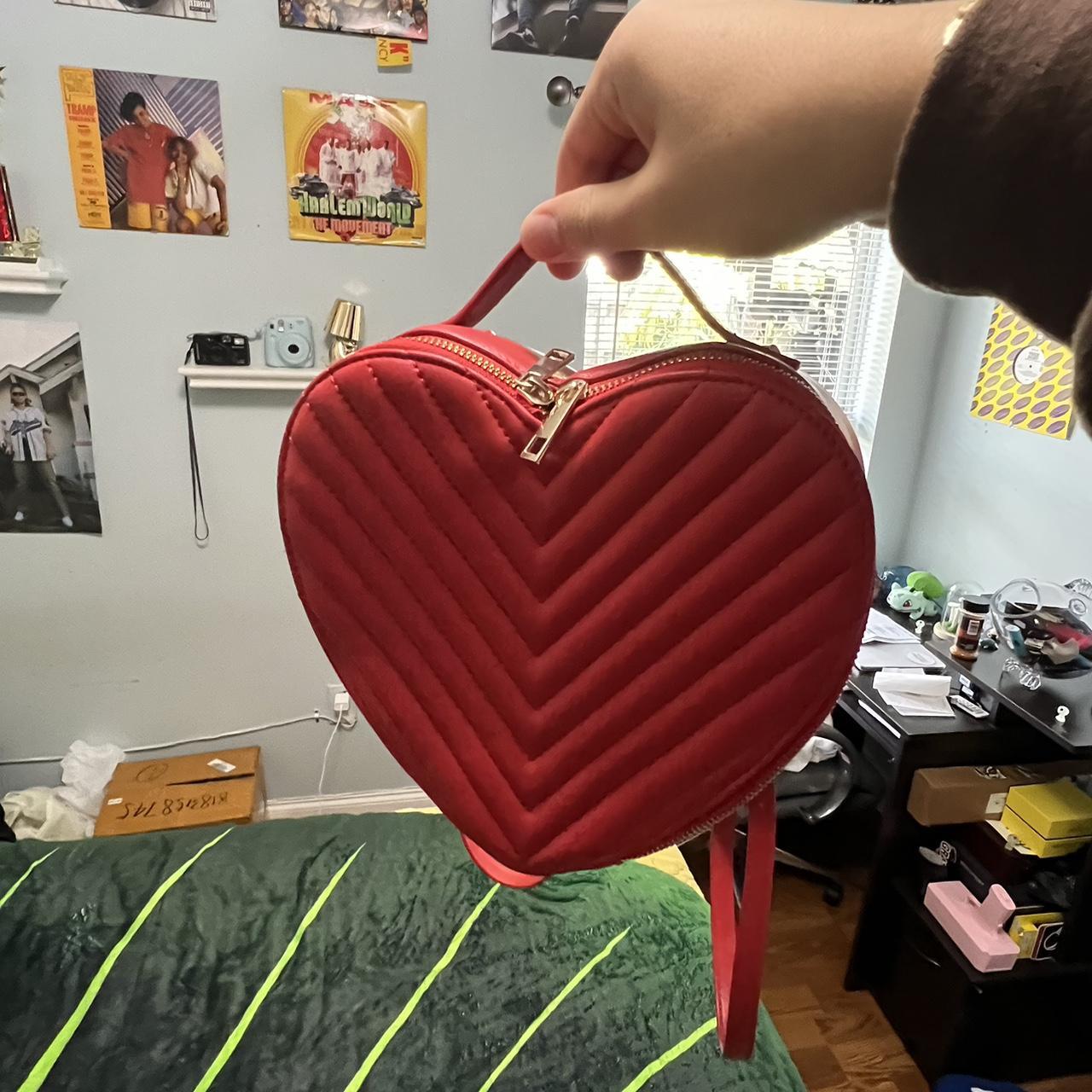 Red heart mini backpack. - Depop