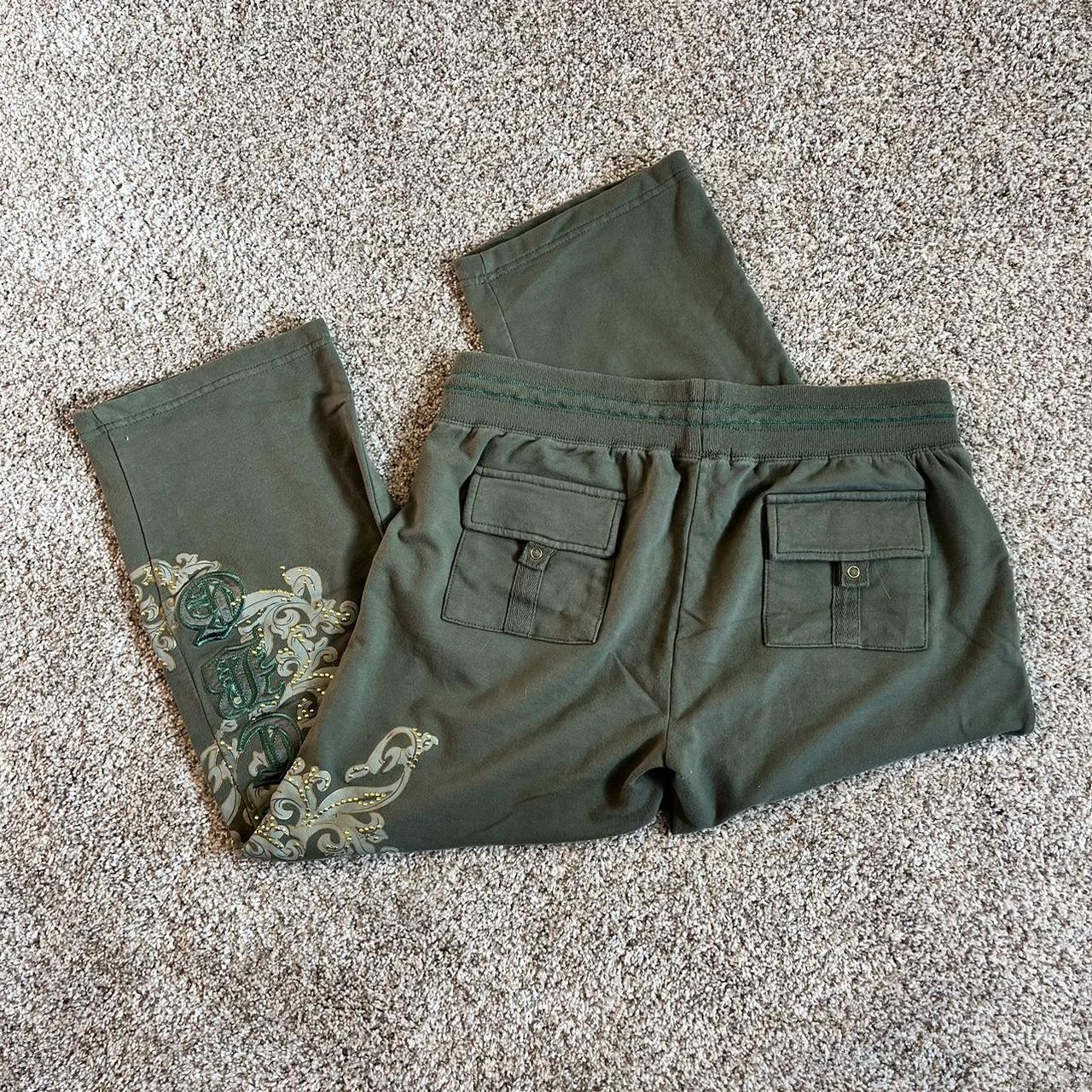 bcbg green capri sweats with rhinestones size -... | Depop