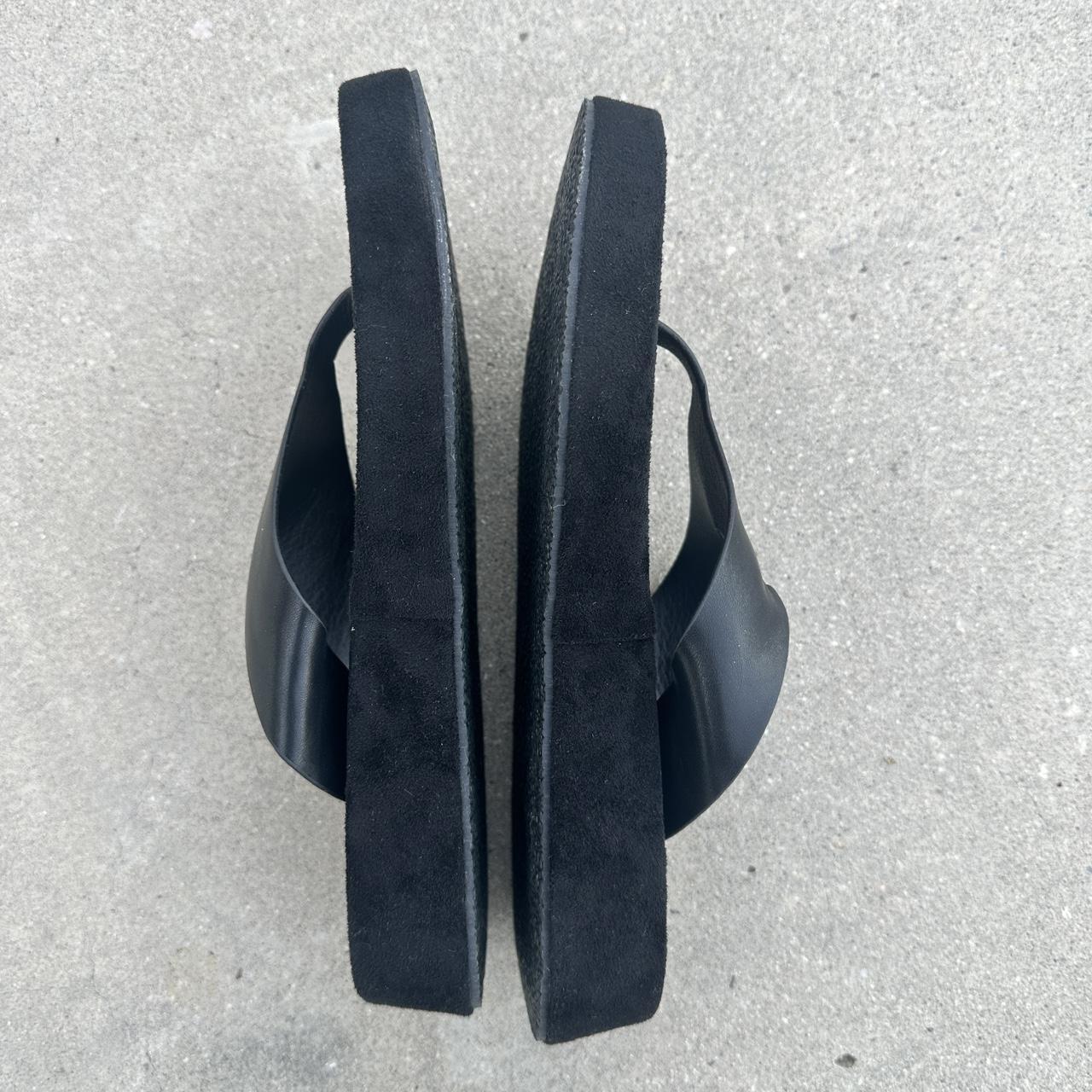 CULT AVENUE black platform flip flop, leather... | Depop