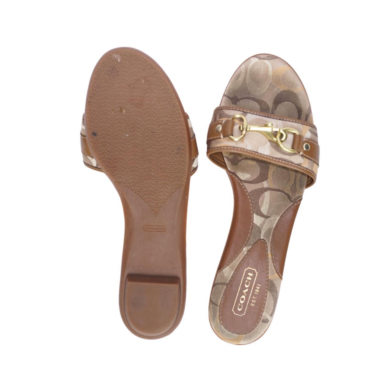 Y2K Coach Slides Folds hardware, and tan logo... - Depop