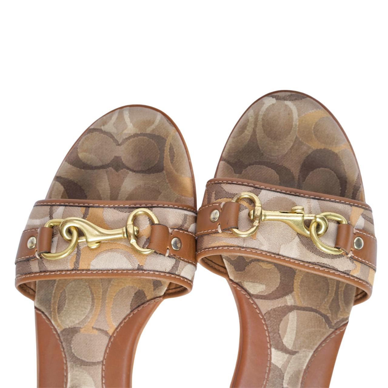 Y2K Coach Slides Folds hardware, and tan logo... - Depop