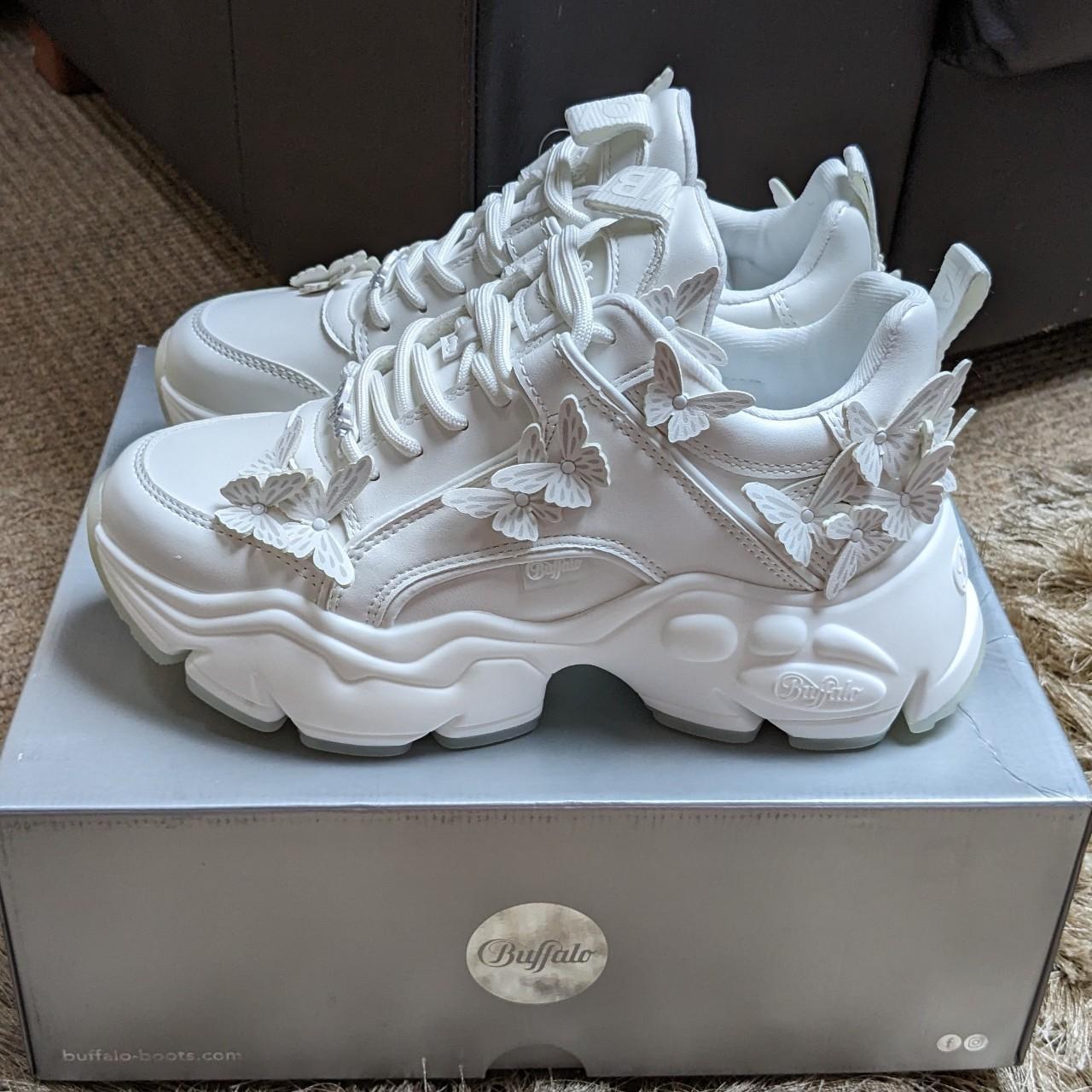 Buffalo White Butterfly Trainers. Size UK 6.5. New... - Depop