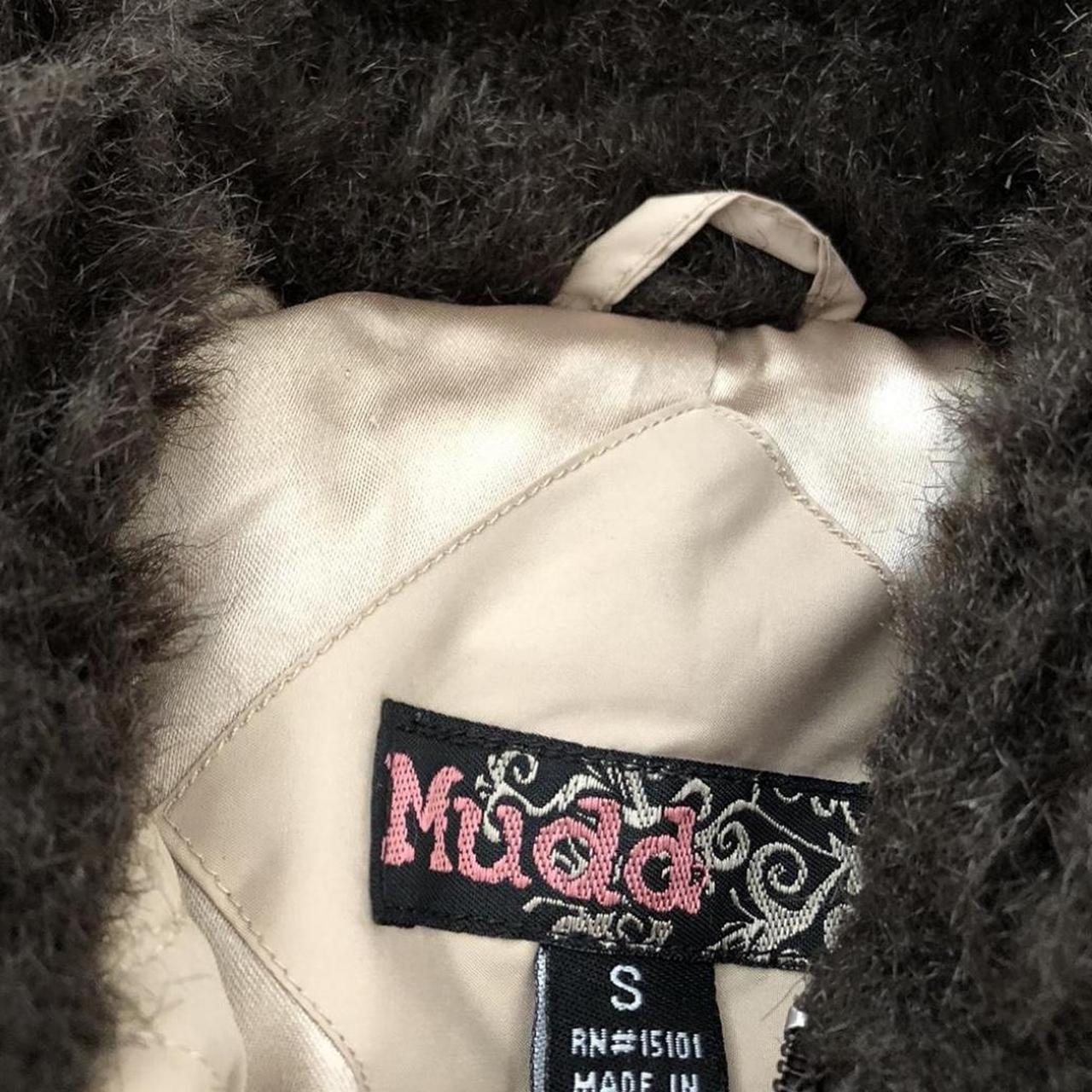Mudd Chocolate Cropped Puffer Jacket Faux Fur... - Depop