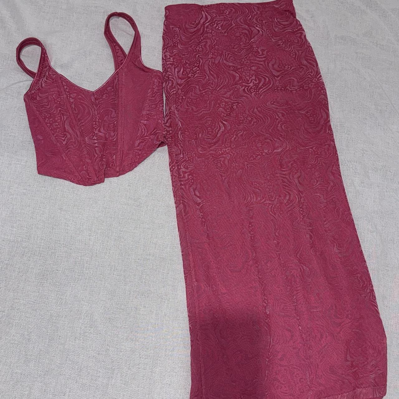 Glassons pink Zebra Corset Maxi Skirt Set Both... - Depop