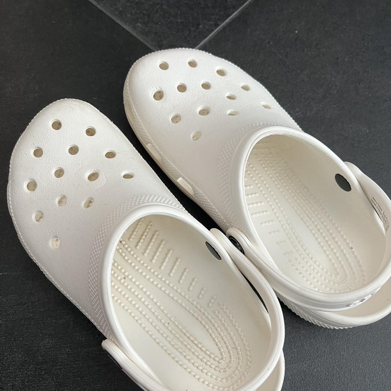 Barely worn white classic crocs! - Depop