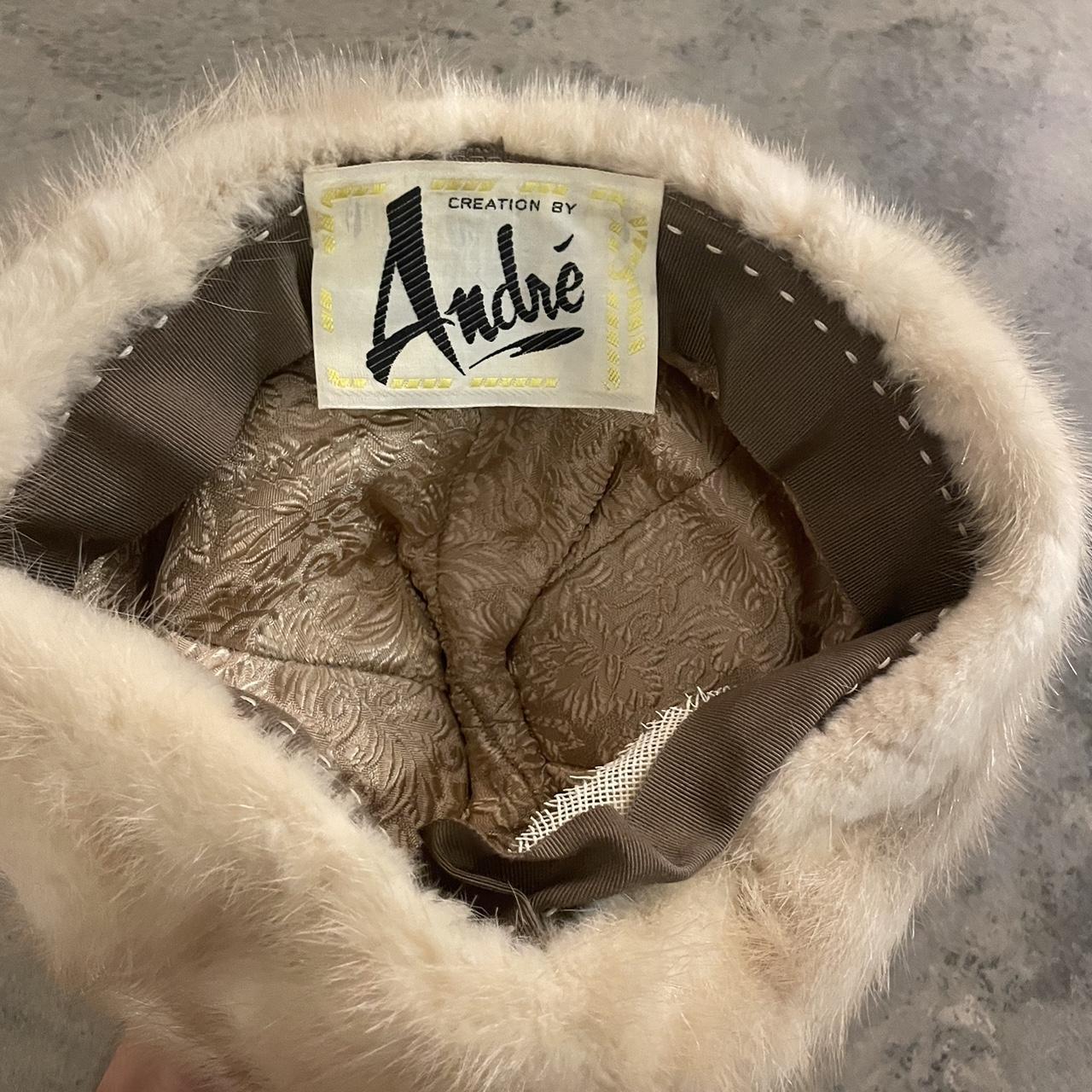 Vintage mink fur cream color cap very soft Creation... - Depop