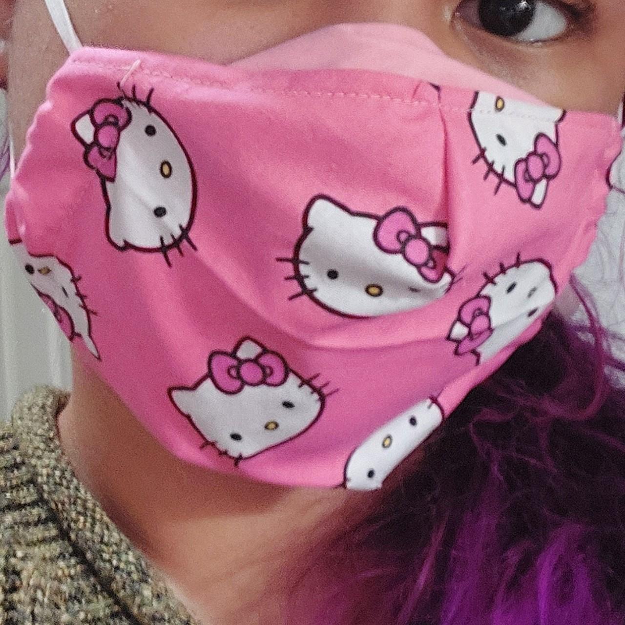 Hot pink hello kitty face mask! In a anitfog... - Depop