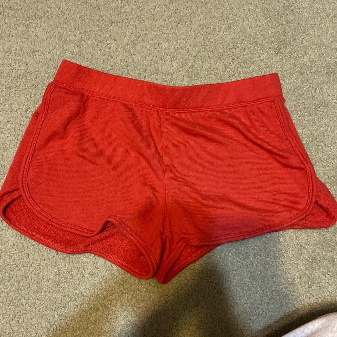 pacsun red sweat shorts size small - Depop