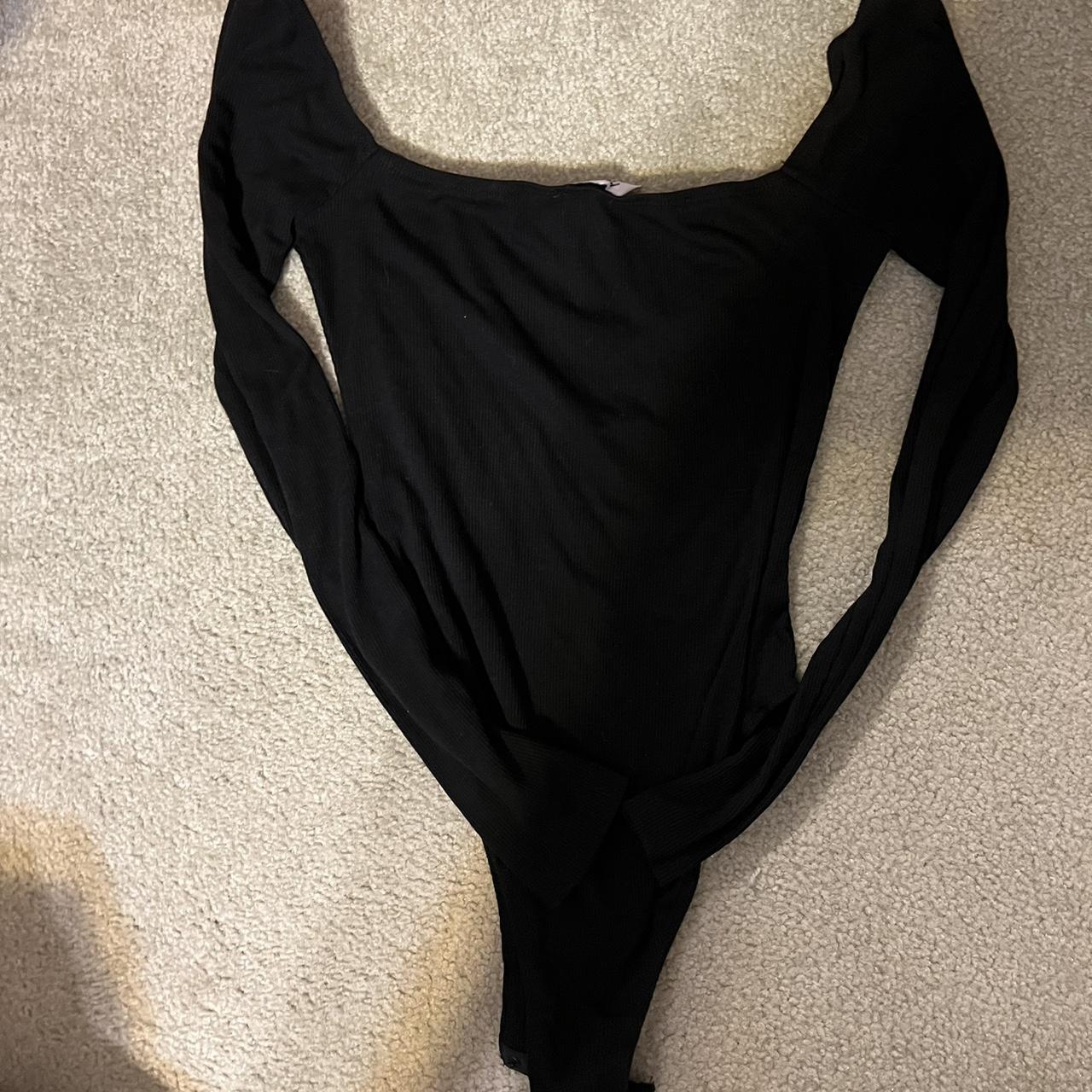 black ribbed square neck princess polly body... - Depop