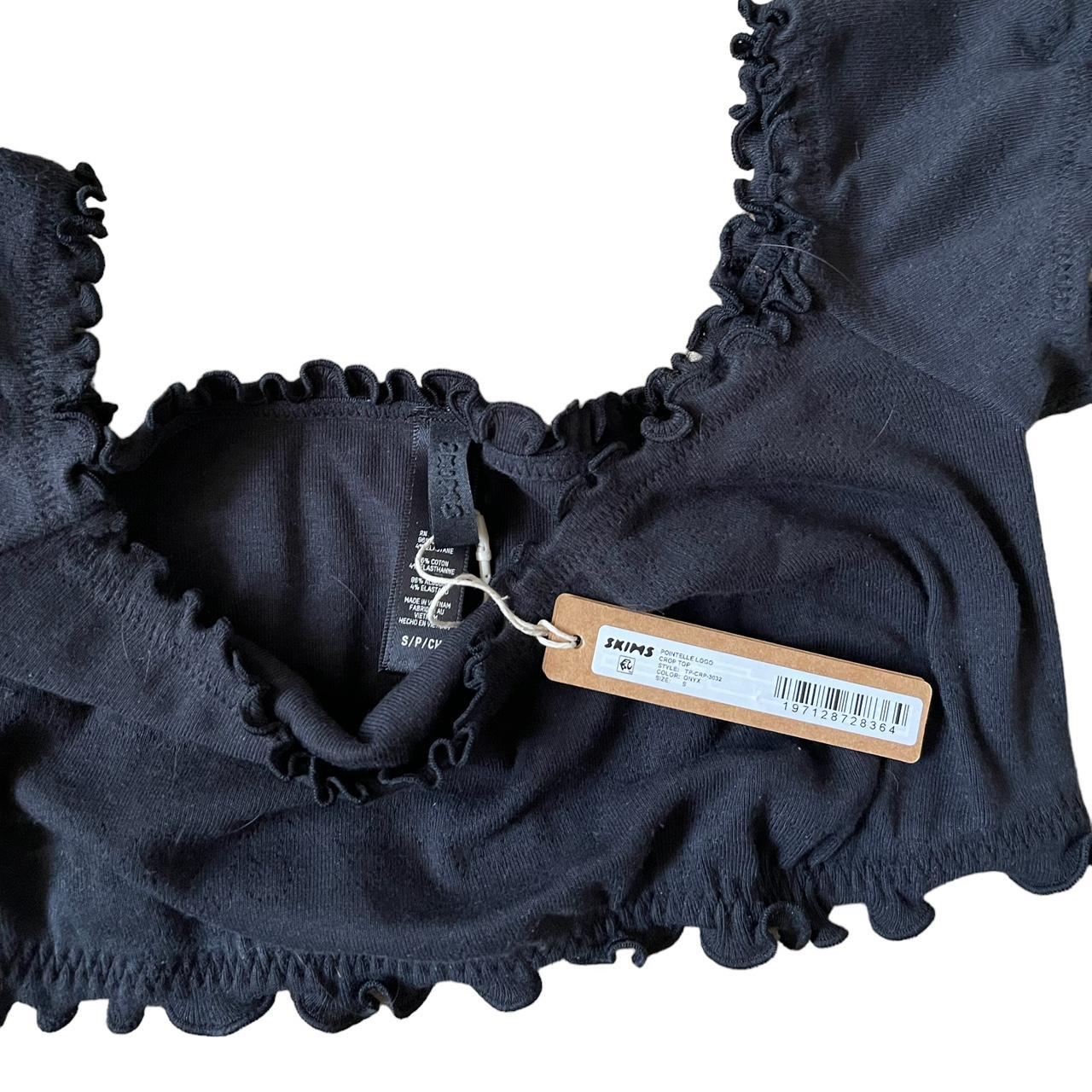 Skims pointelle logo cropped top in a size small💕... - Depop