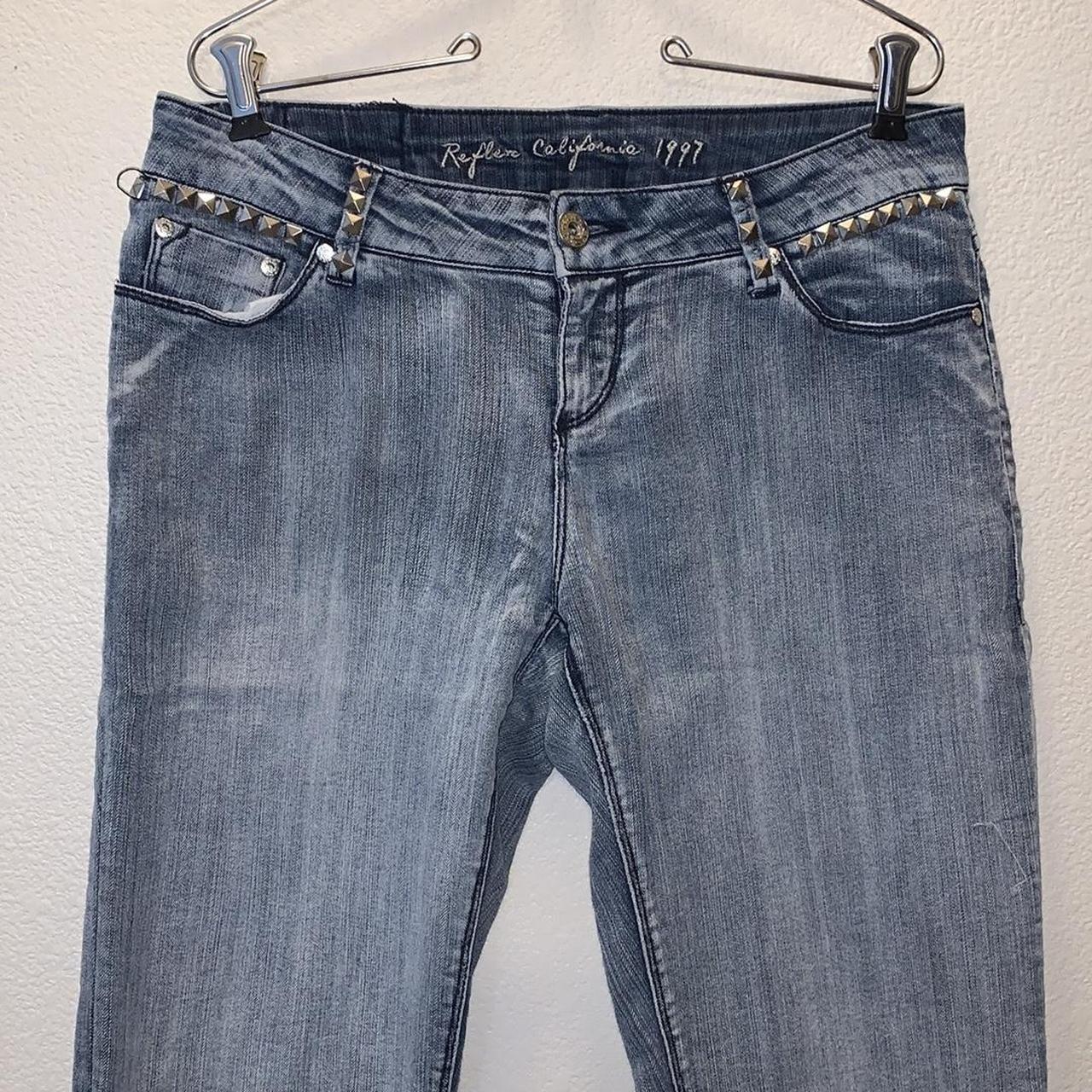 Reflex Active Women's Blue and White Jeans | Depop