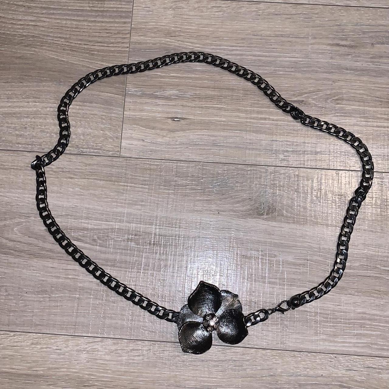 Heavy metal lotus flower chain belt Diamond... | Depop