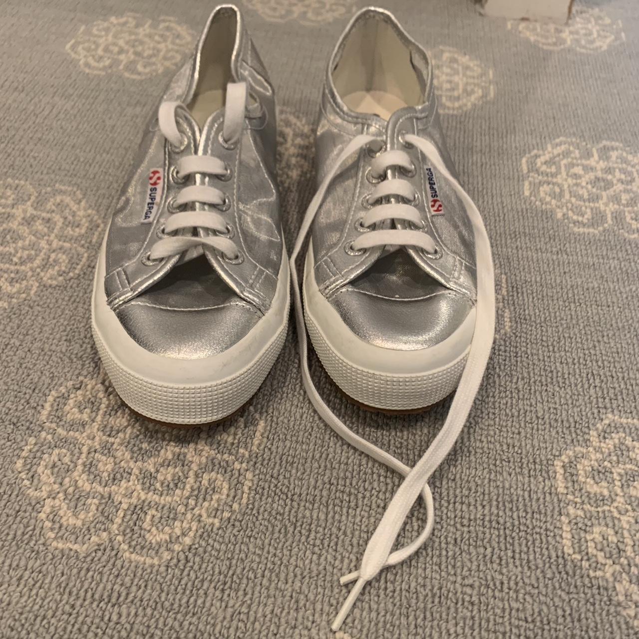 Silver net superga Never worn Size 37 - Depop