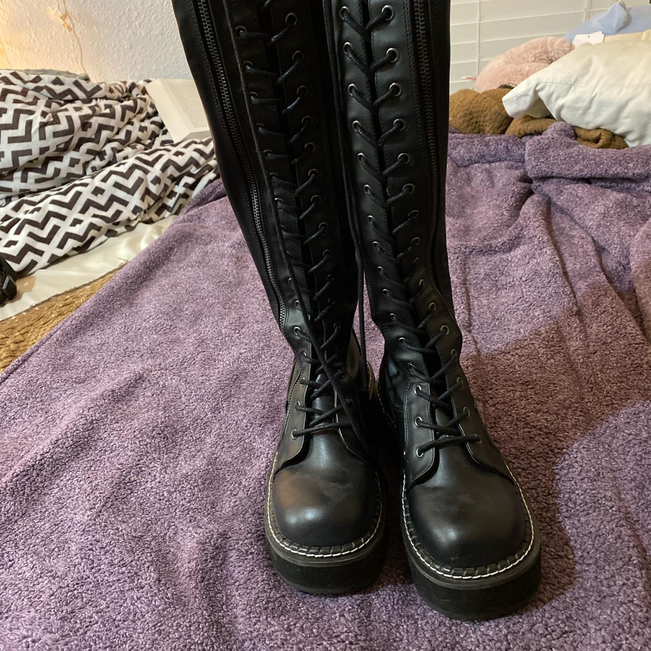 Demonia Women's Black Boots | Depop