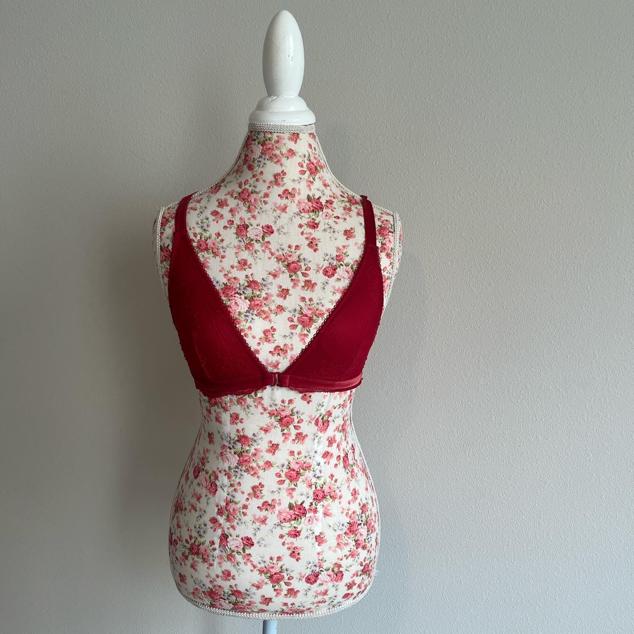 Red Victorias Secret bralette Front closure Lace and... - Depop