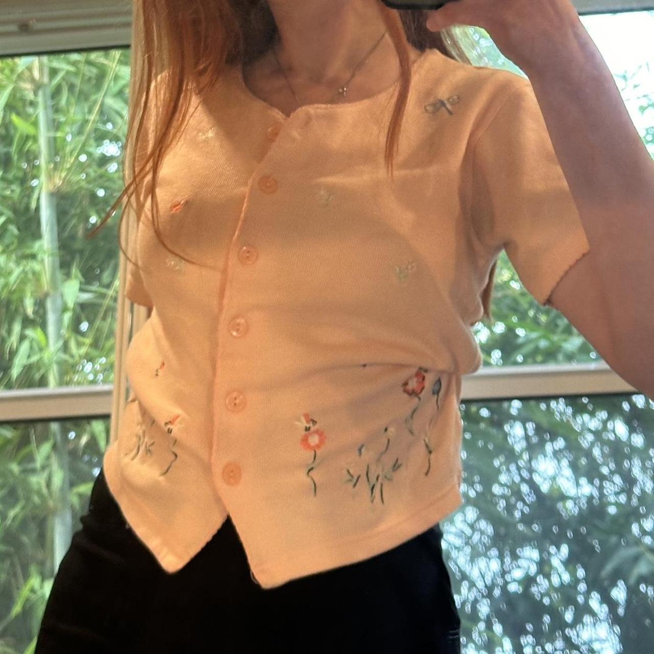 Cottage core blouse Cute spring time embellishments... - Depop