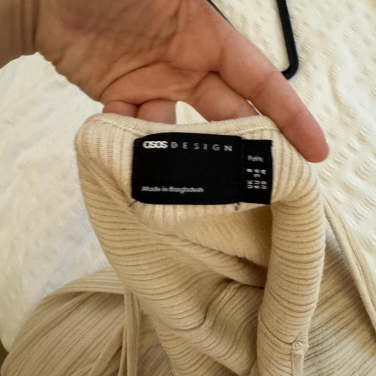 ASOS cream, ribbed, bodycon, maxi dress. Size 8.... - Depop