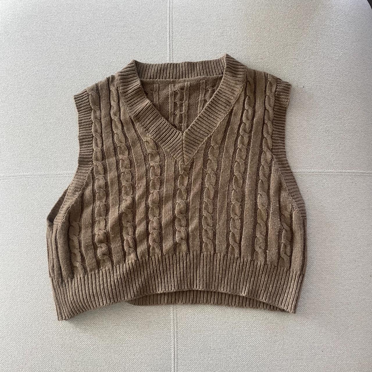 brown sweater vest from yesstyle - Depop