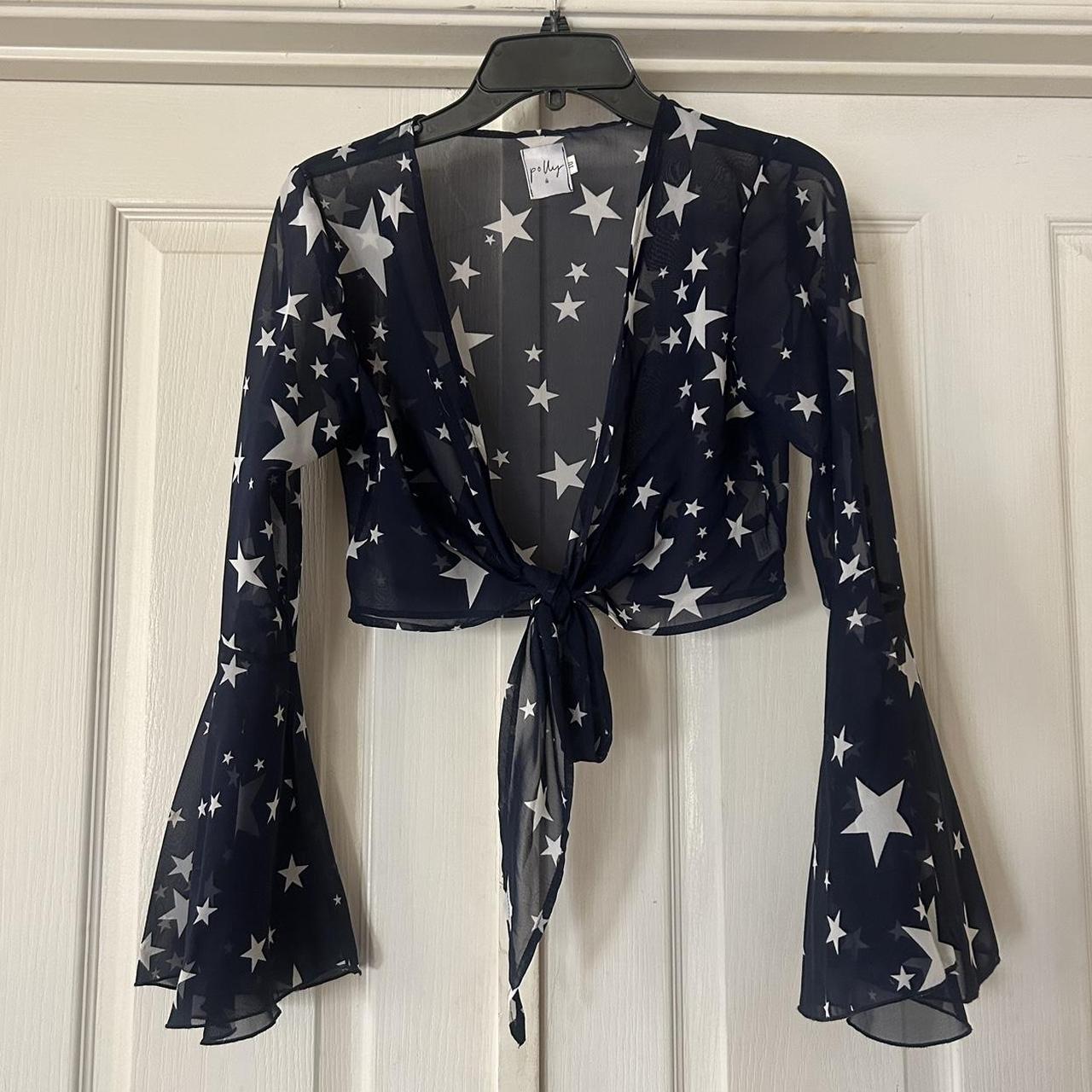 Star wrap around blouse, looks fabulous worn by... - Depop