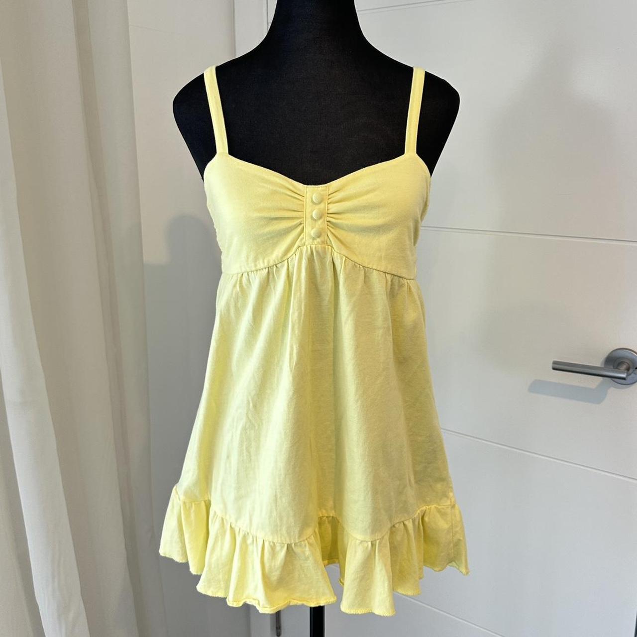 Repop Vintage lemon yellow top 100% cotton... | Depop