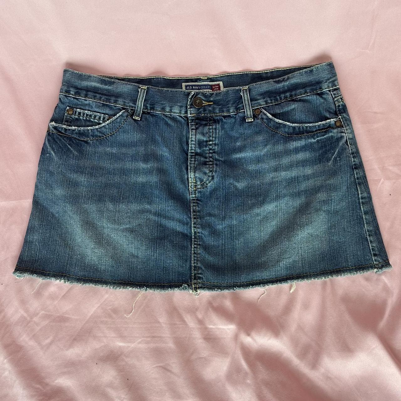 Vintage Old Navy Low Waist Denim Mini Skirt The Depop