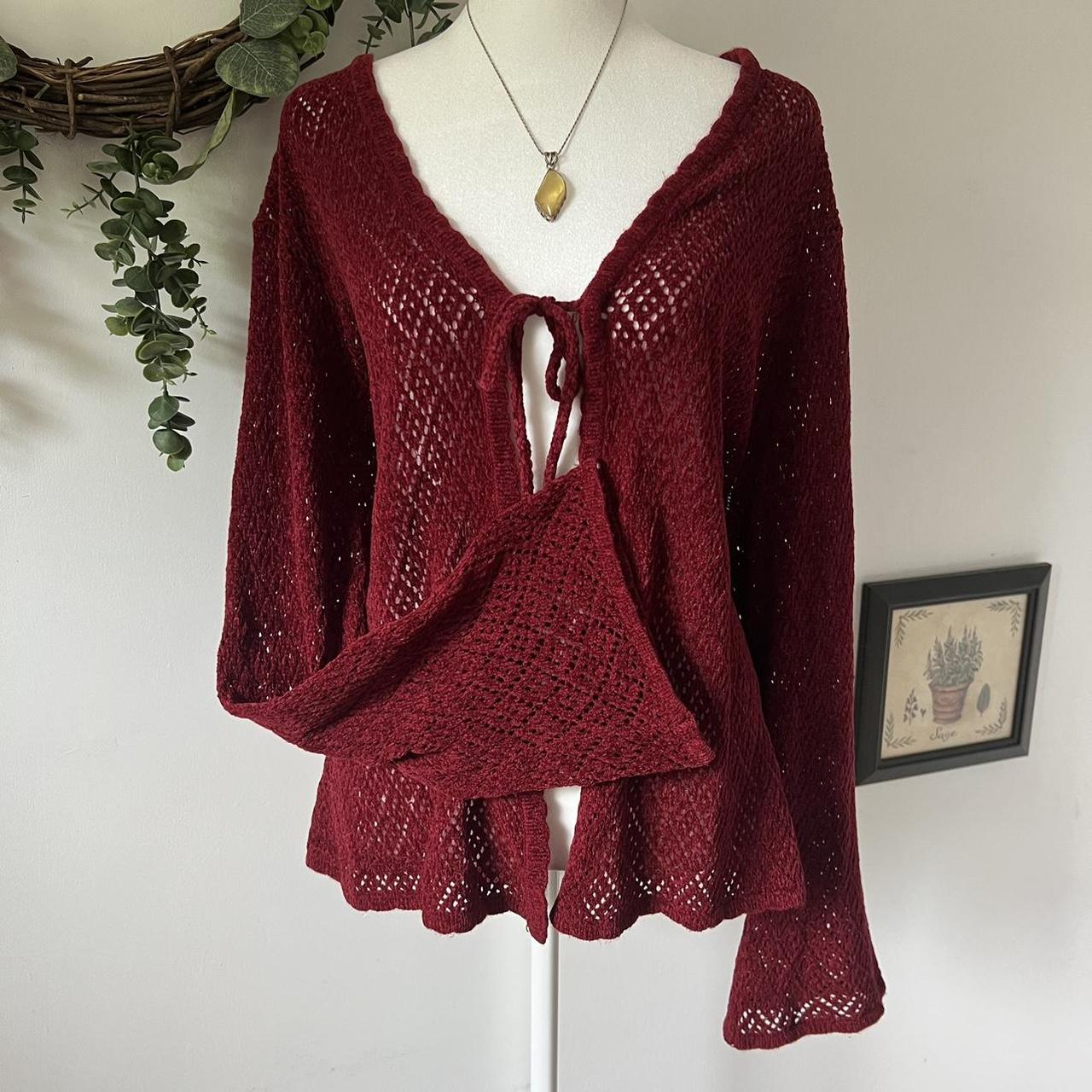 red velvet whimsigoth cardigan ☾ Red velvet... - Depop