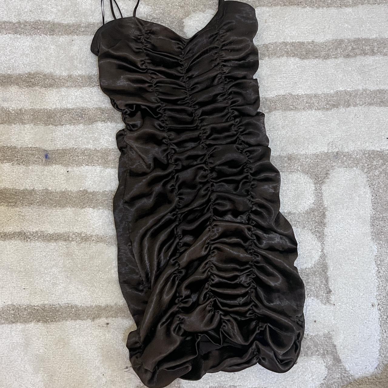 ruched urban outfitters brown mini dress, slight piling - Depop