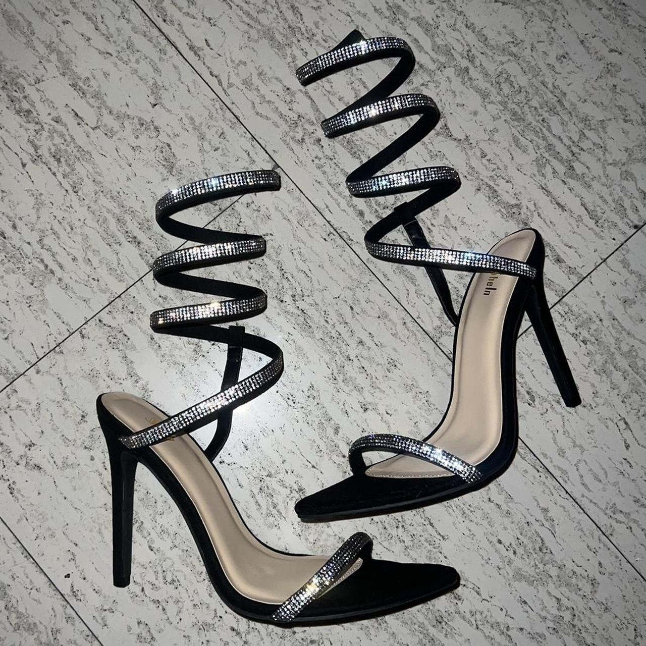 #black spiral 🌀 pointed high heel - Depop