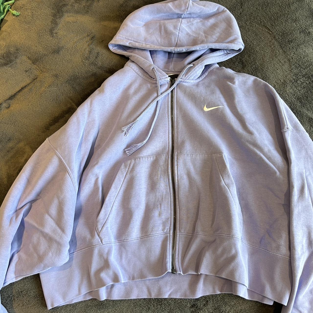 Nike Lilac Zip Up Hoodie Women’s Large, so cute for... - Depop