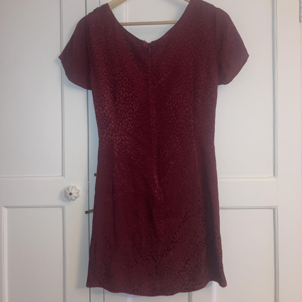 Motel rocks red/burgundy mini dress. Leopard Print... - Depop