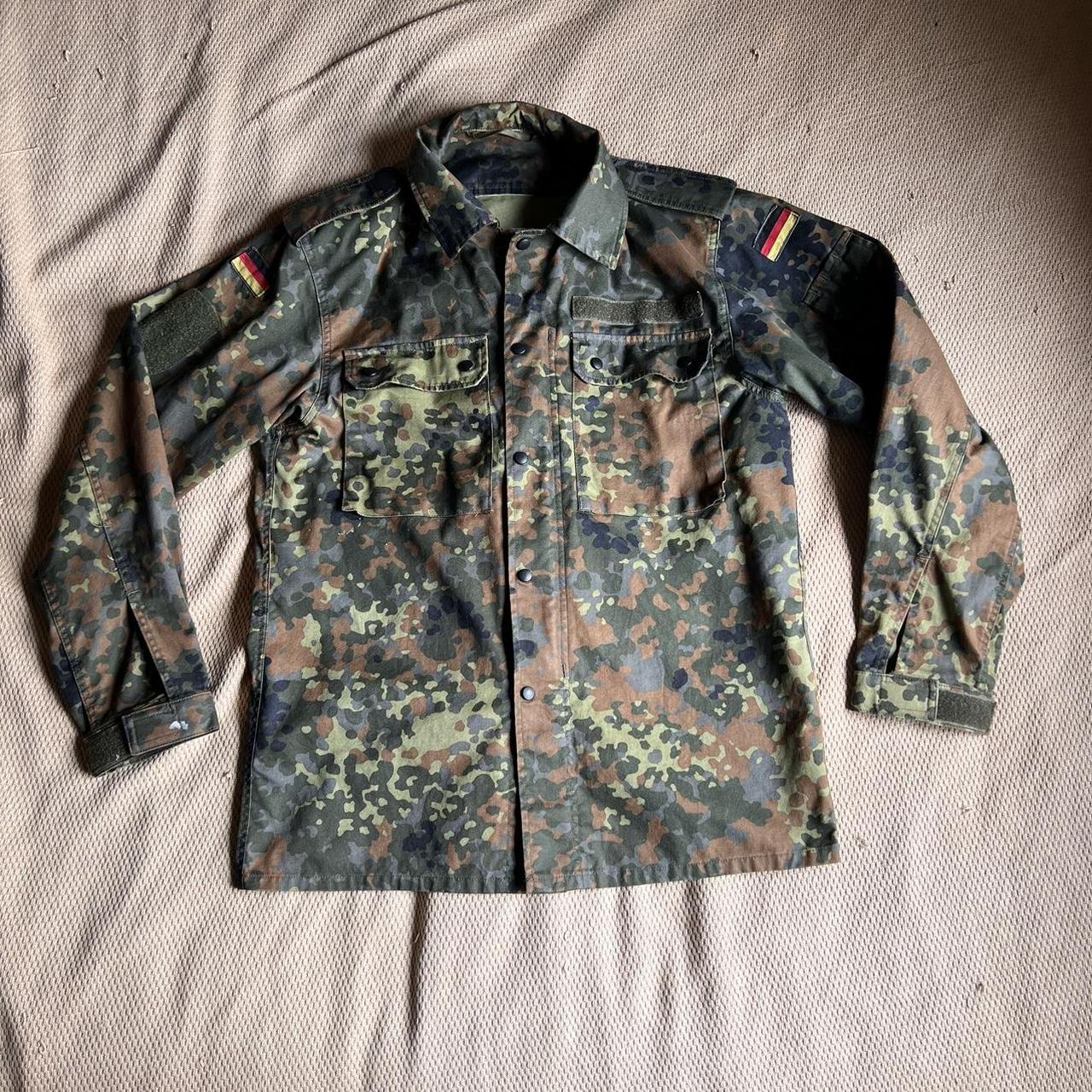 German military camo jacket, with velcro patch.... - Depop