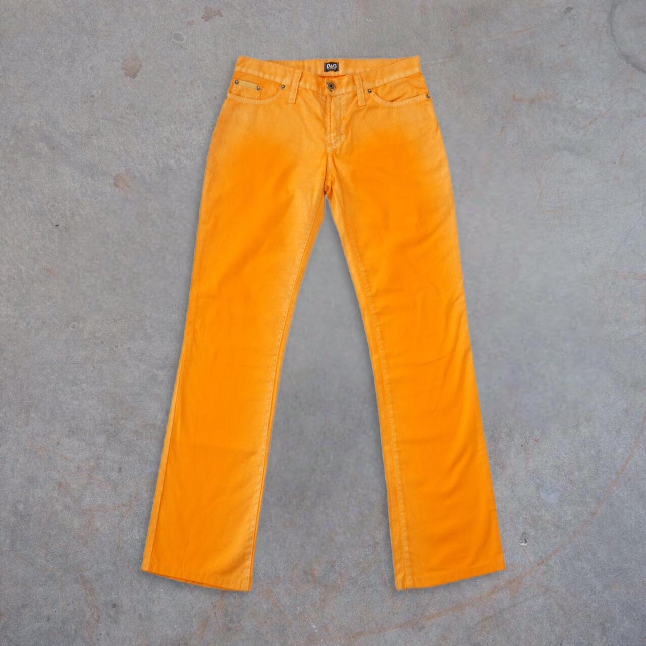 D&G low rise, straight leg jeans in orange. Ombre,... - Depop