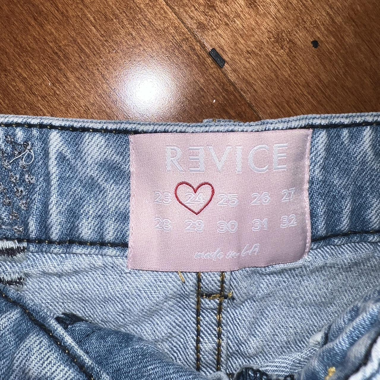 revice denim low rise jean shorts size 24... - Depop