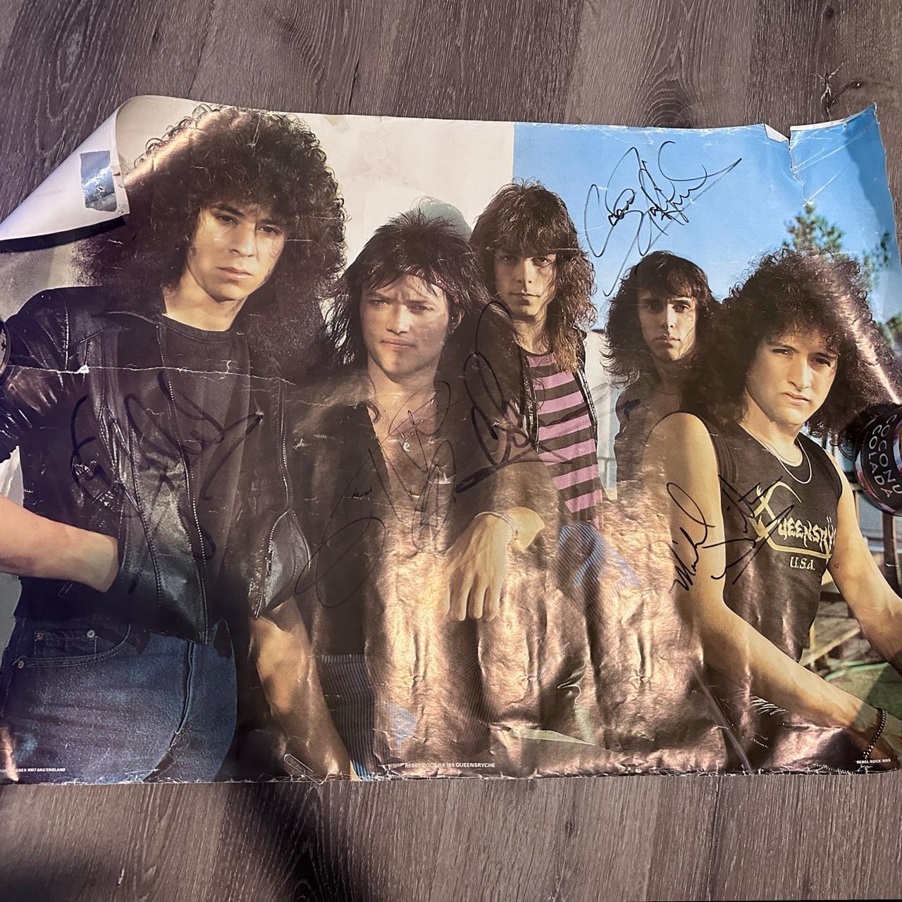 AUTOGRAPHED Vintage Rare Queensryche Poster 1980s... - Depop
