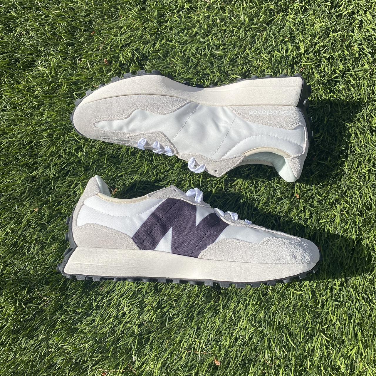 New Balance 327 Brand New Cream/White/Black Mens:... - Depop