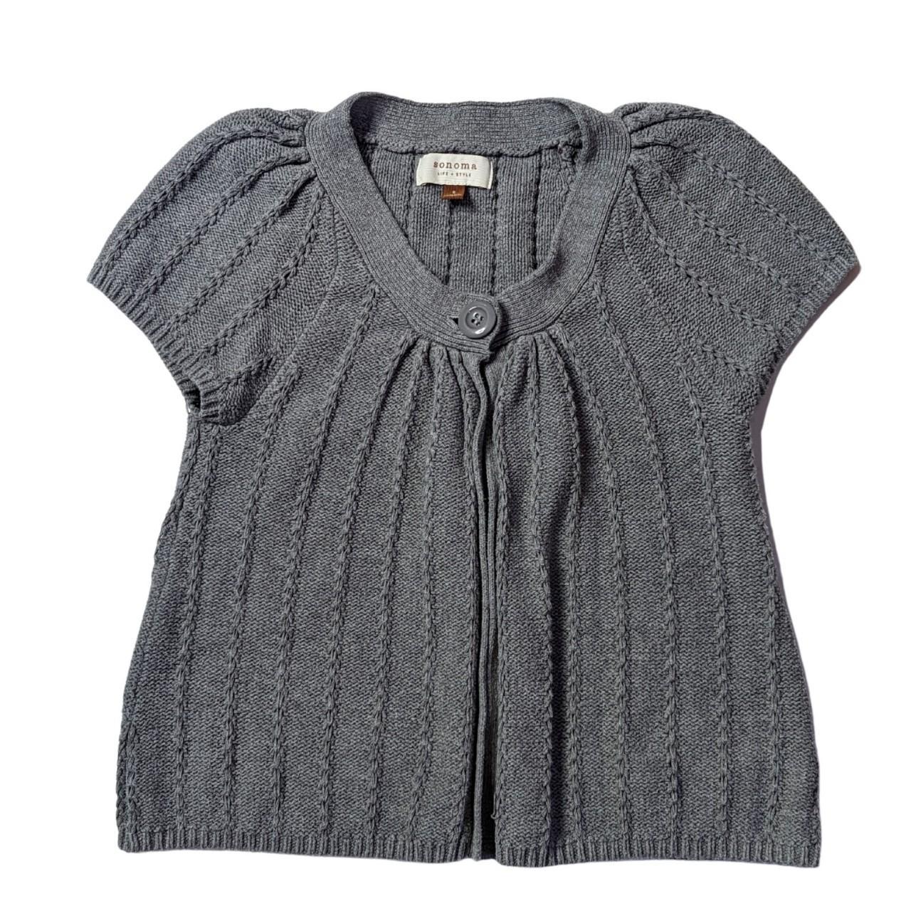 Gray knit open sweater Brand Sonoma Size... | Depop