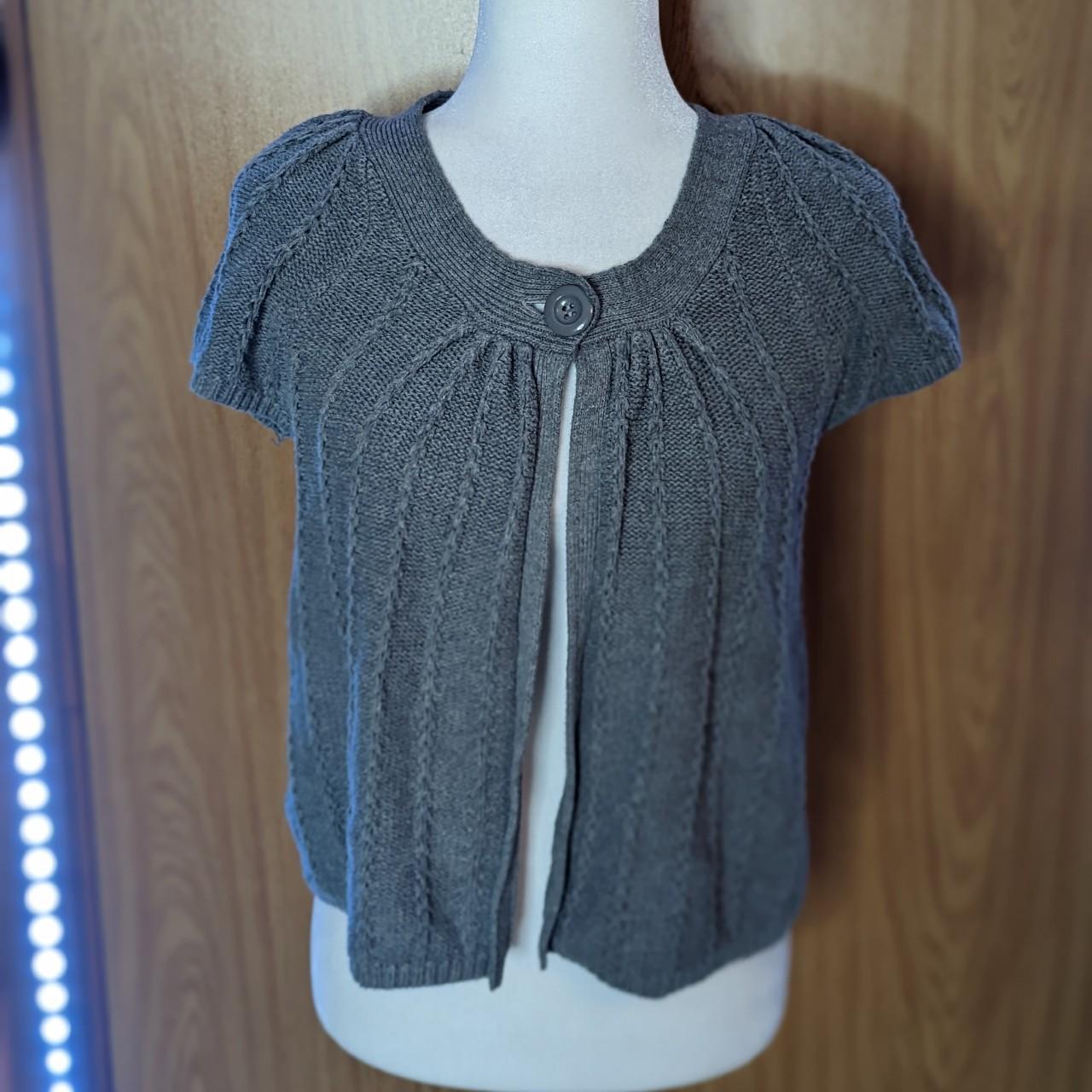 Gray knit open sweater Brand Sonoma Size... | Depop