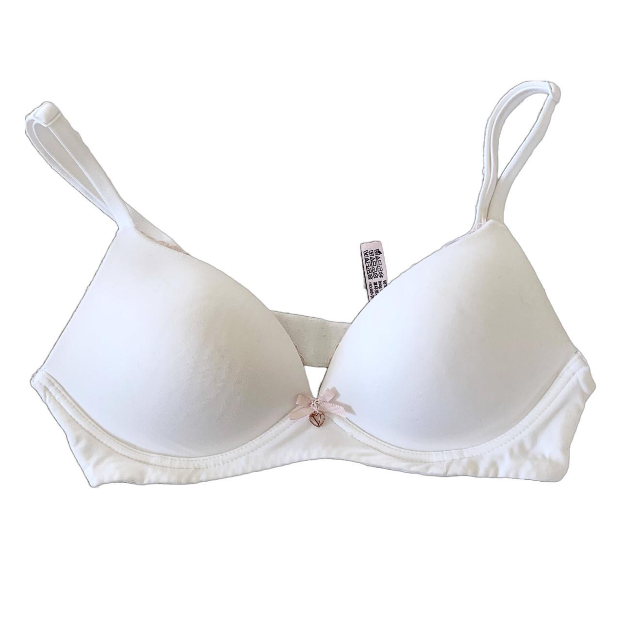 Victoria's Secret Women's White and Pink Bra | Depop