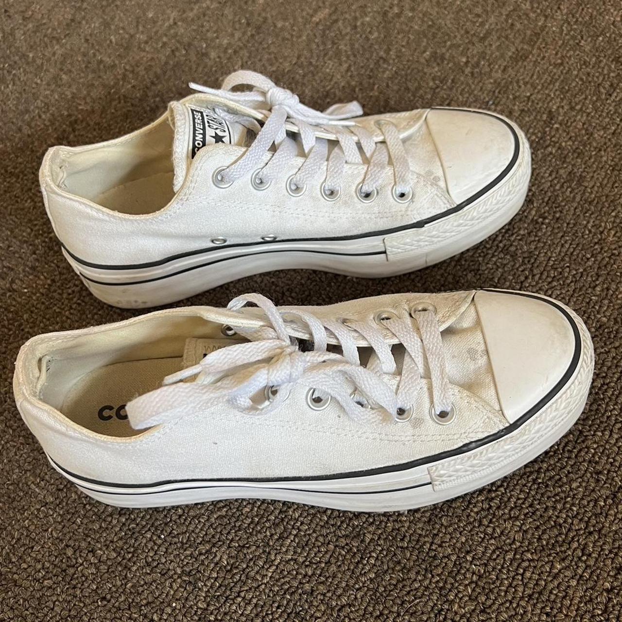 White Platform Converse ~women’s US size 7 ~some... - Depop