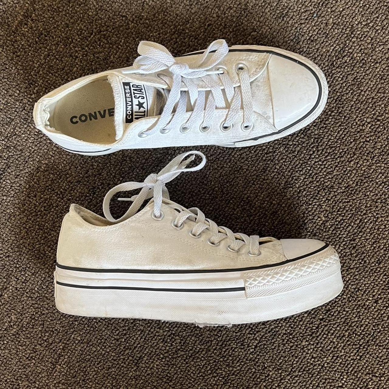 White Platform Converse ~women’s US size 7 ~some... - Depop
