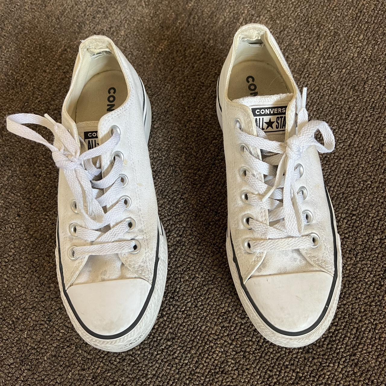 White Platform Converse ~women’s US size 7 ~some... - Depop