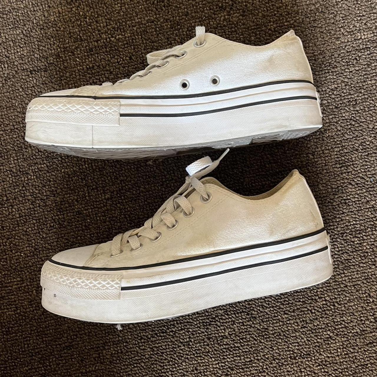 White Platform Converse ~women’s US size 7 ~some... - Depop