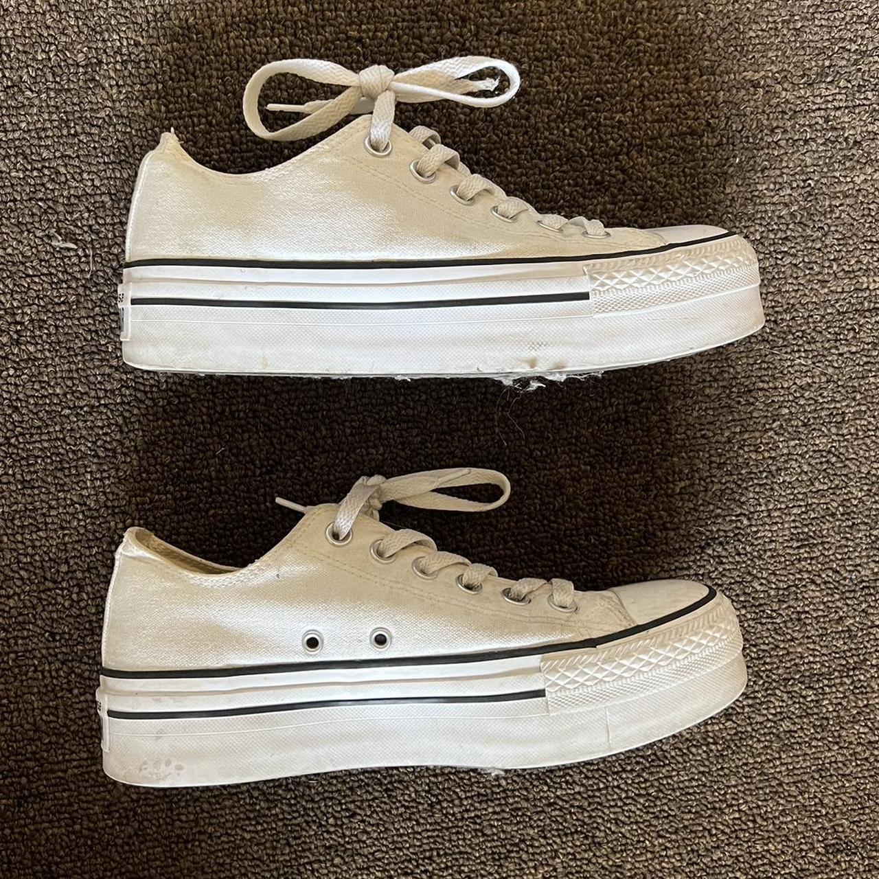 White Platform Converse ~women’s US size 7 ~some... - Depop